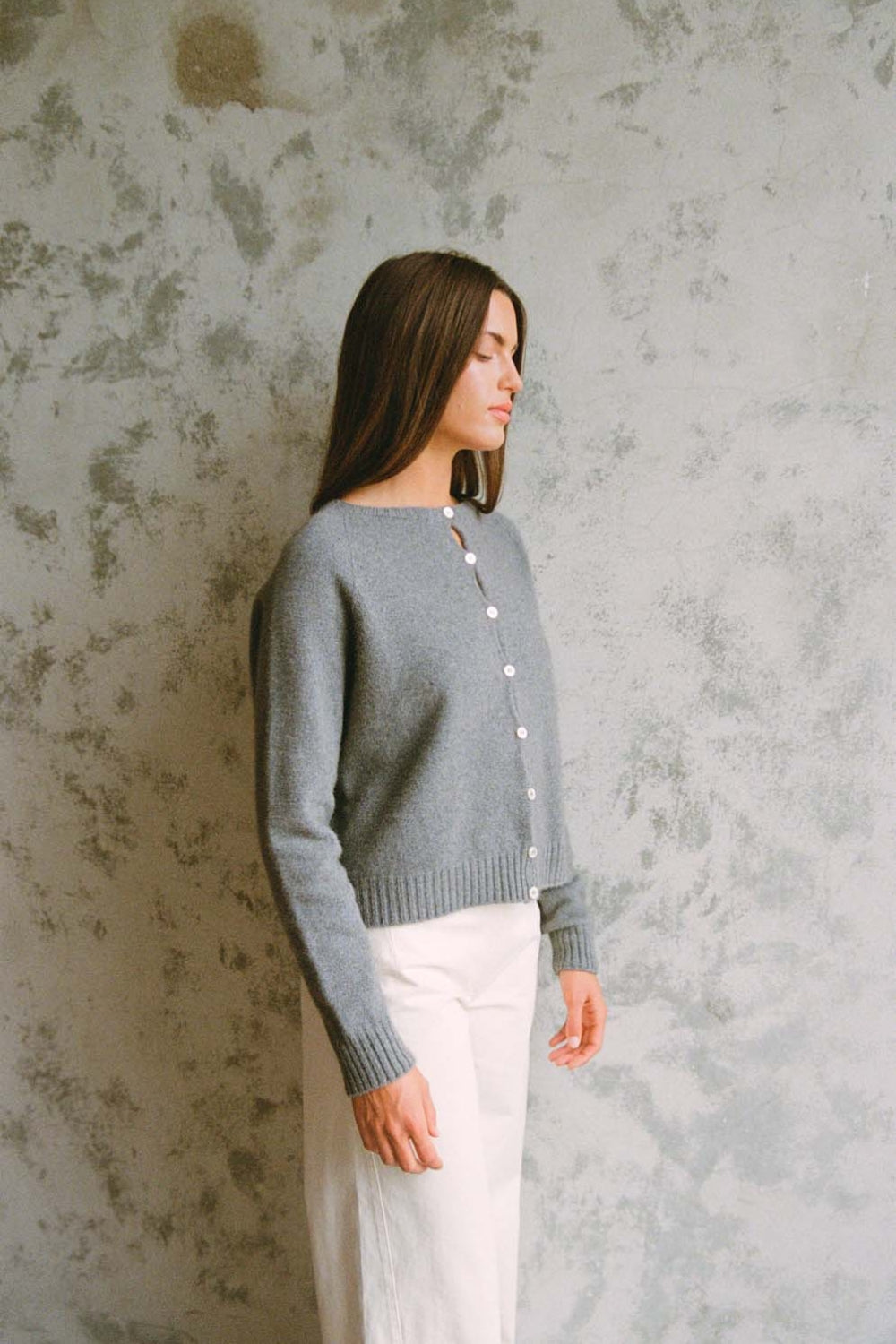 Dusk Cardigan - Granite – The Wool Shed Australia